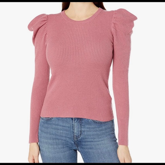 Splendid | Sweaters | Splendid Dusty Pink Sweater With Puff Sleeve Xs ...